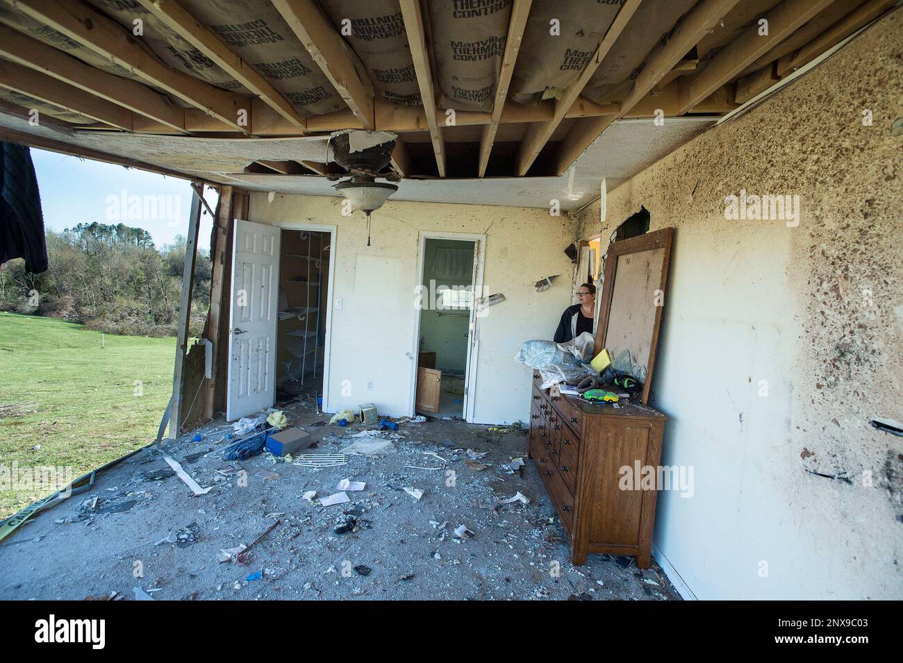 Shelly Cooper looks out into what was her guest bedroom in Elon, Va ...