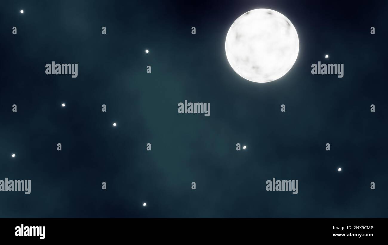 cloudy night sky with moon and star Stock Photo - Alamy