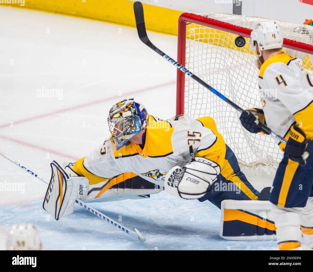 April 16, 2018: Nashville Predators goaltender Pekka Rinne (35) with ...