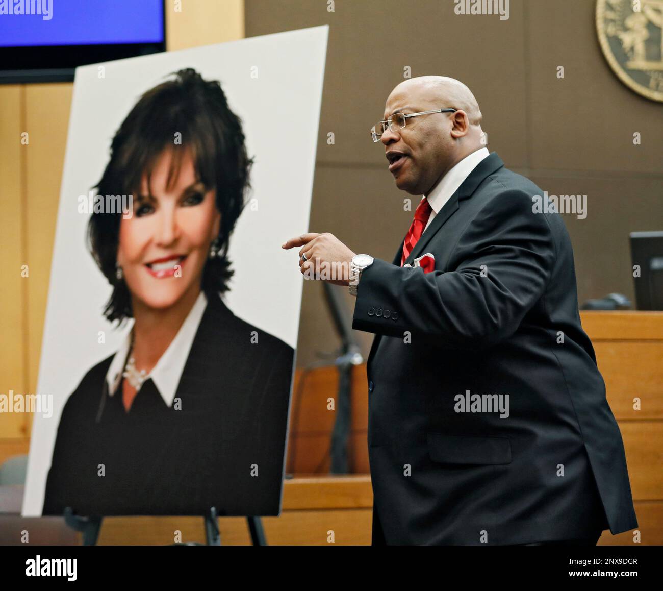 Chief Assistant District Attorney Clint Rucker, with a photo of Diane ...