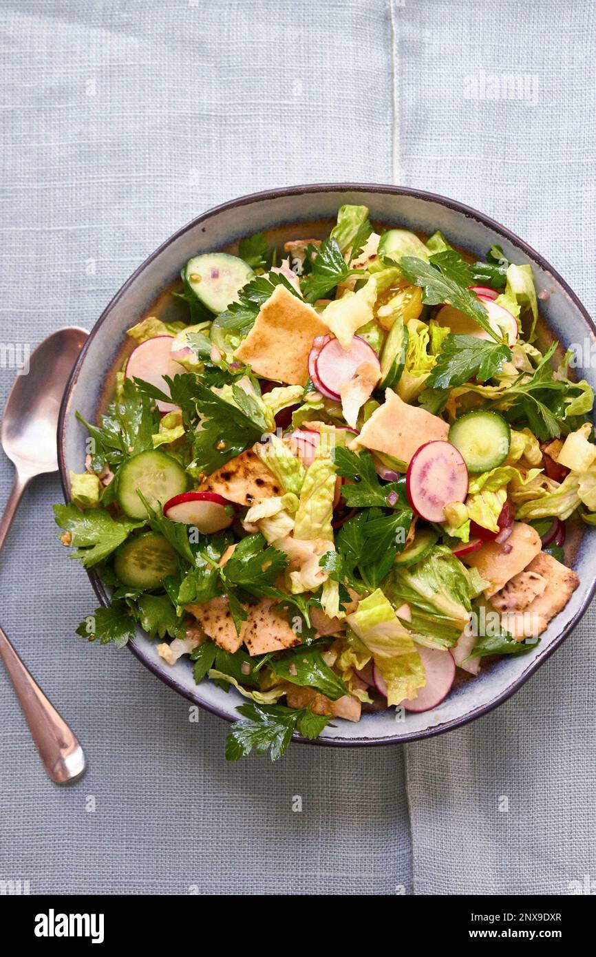 This 2018 photo shows a fattoush in New York. This dish is from a ...
