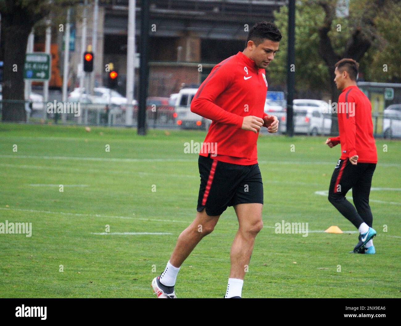 Brazilian football player Elkeson of China's Shanghai SIPG FC takes ...