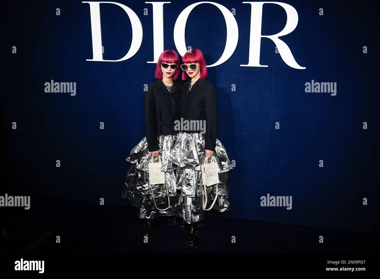 Ami Suzuki and Aya Suzuki poses before the Christian Dior Fall/Winter ...