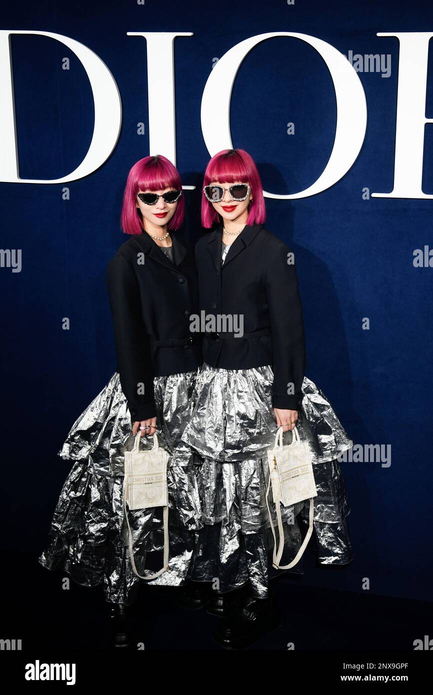 Ami Suzuki and Aya Suzuki poses before the Christian Dior Fall/Winter ...