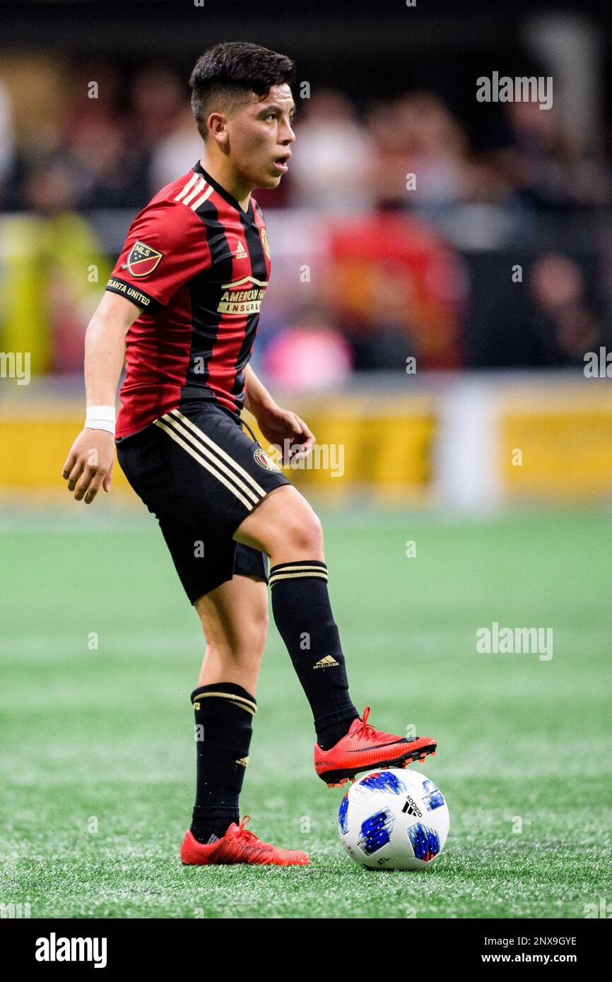 Atlanta United midfielder Ezequiel Barco (8) during the MLS soccer game ...