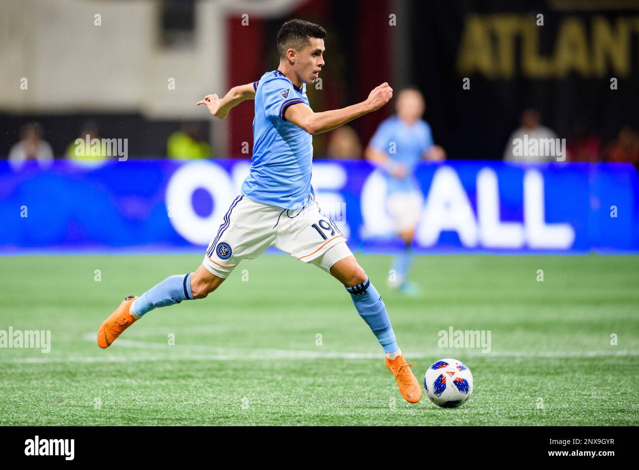 New York City forward Jesus Medina (19) during the MLS soccer game ...
