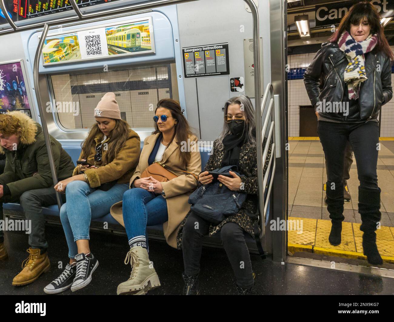 Weekend ridership at the Canal Street station on the New York subway on ...