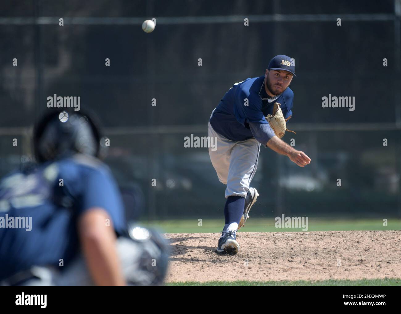 Cal State Monterey Bay Otters pitcher Alex Van Es delivers a pitch ...