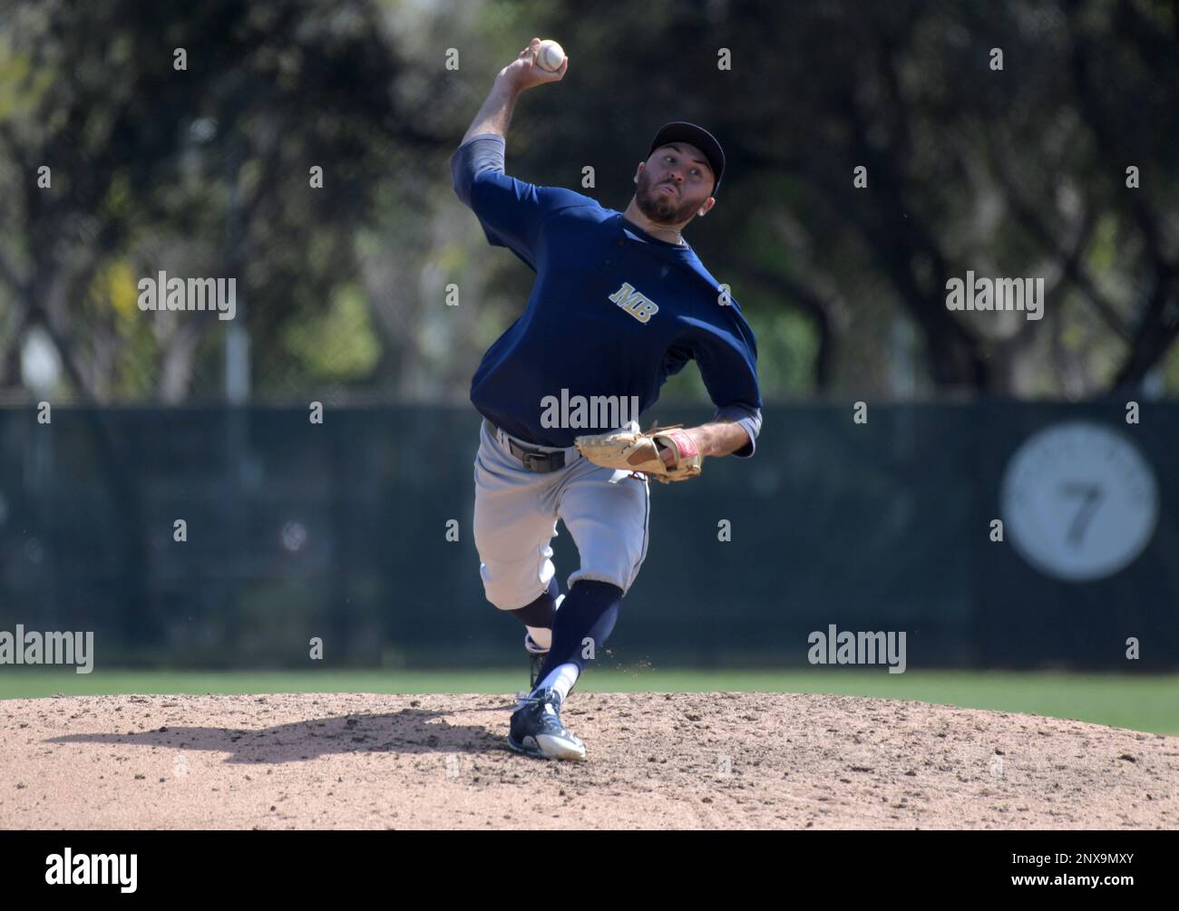 Cal State Monterey Bay Otters pitcher Alex Van Es delivers a pitch ...