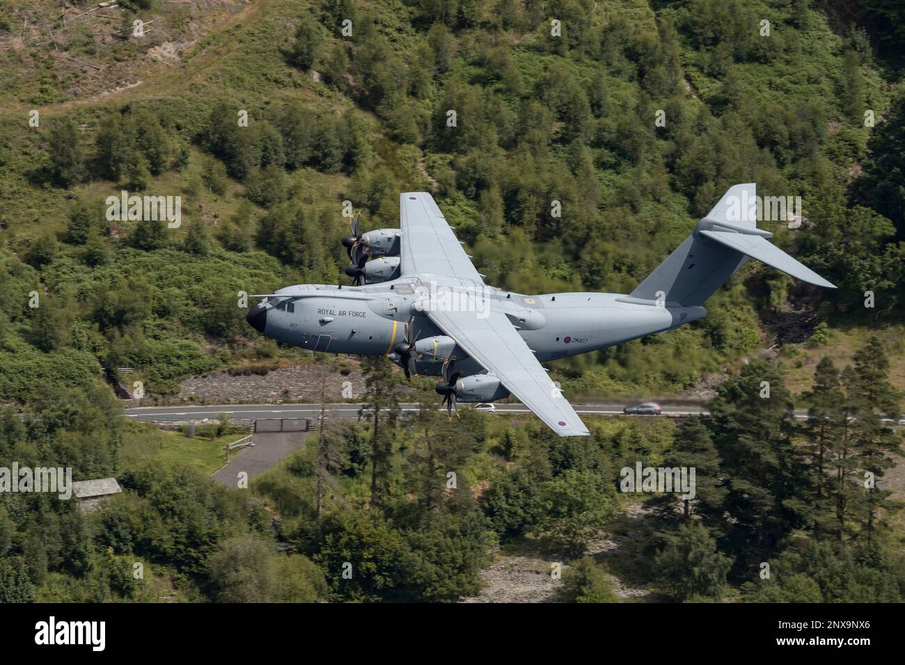 An A400M of the Royal Air Force. Seen here during low flying training ...