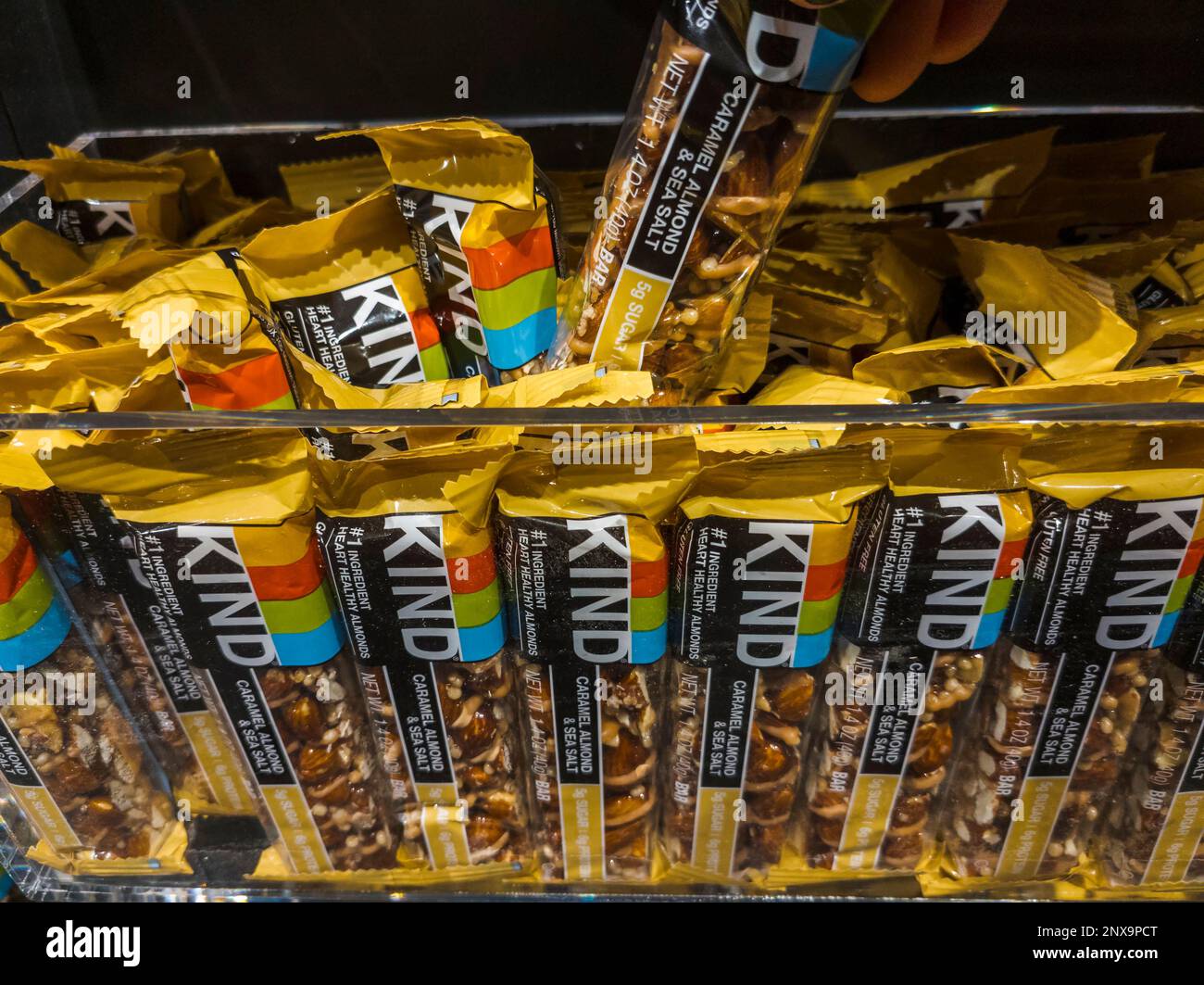 A display of KIND bars in New York on Tuesday, February 28, 2023. KIND ...