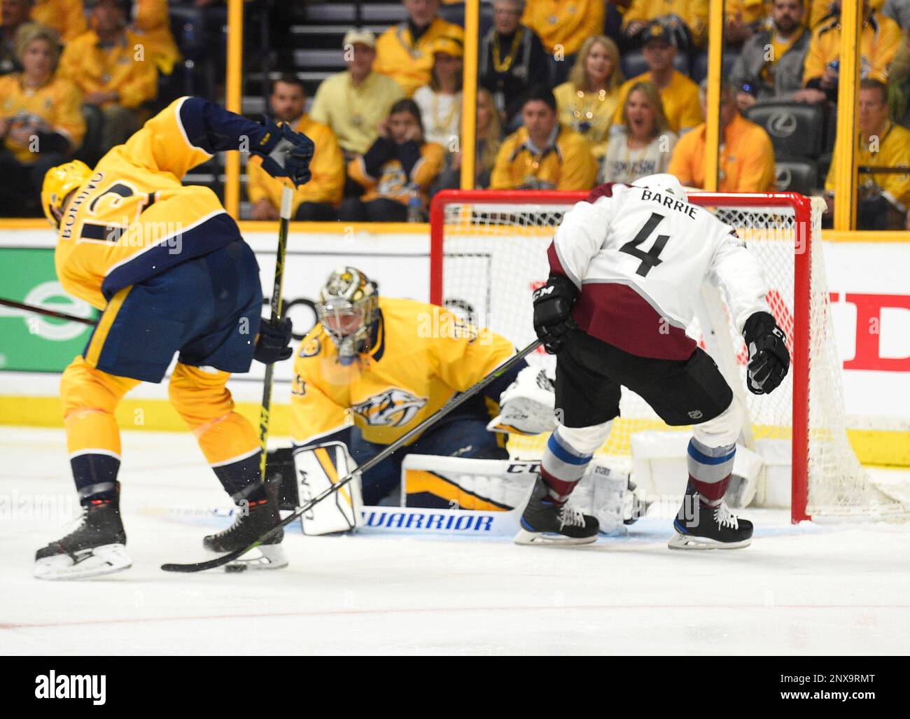 April 12, 2018; Nashville TN, USA Nashville Predators goalie Pekka ...