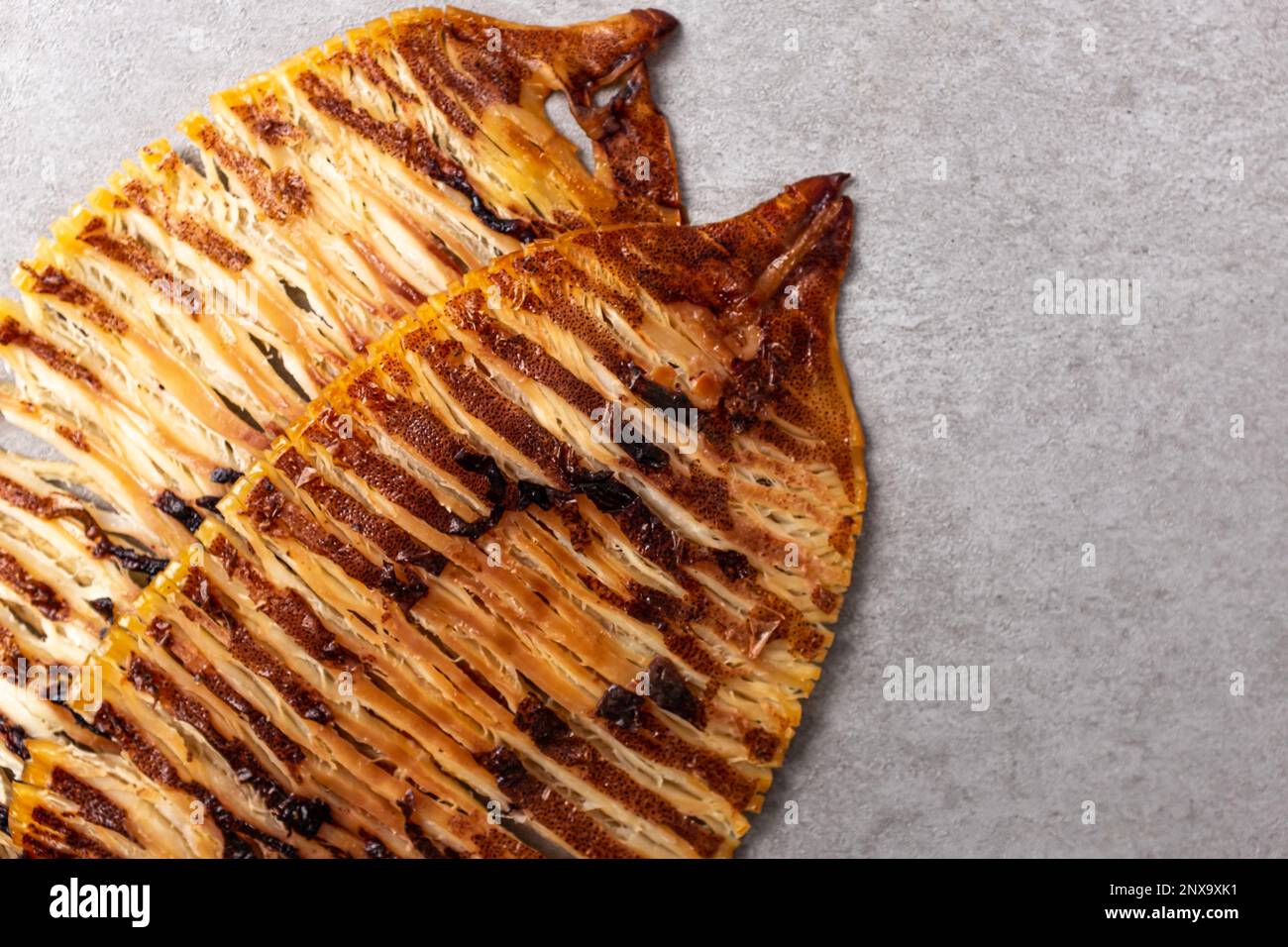 Grilled Squid Body. Dried Squid Grilled. soft and chewy food Stock ...