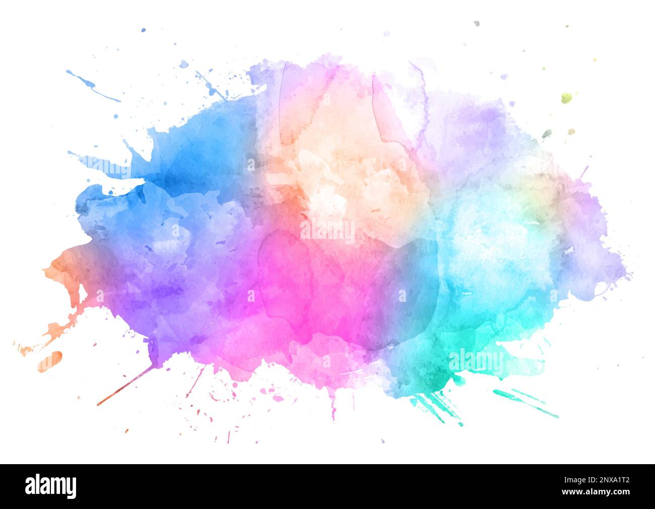 abstract watercolour splatter design in rainbow colours Stock Vector ...