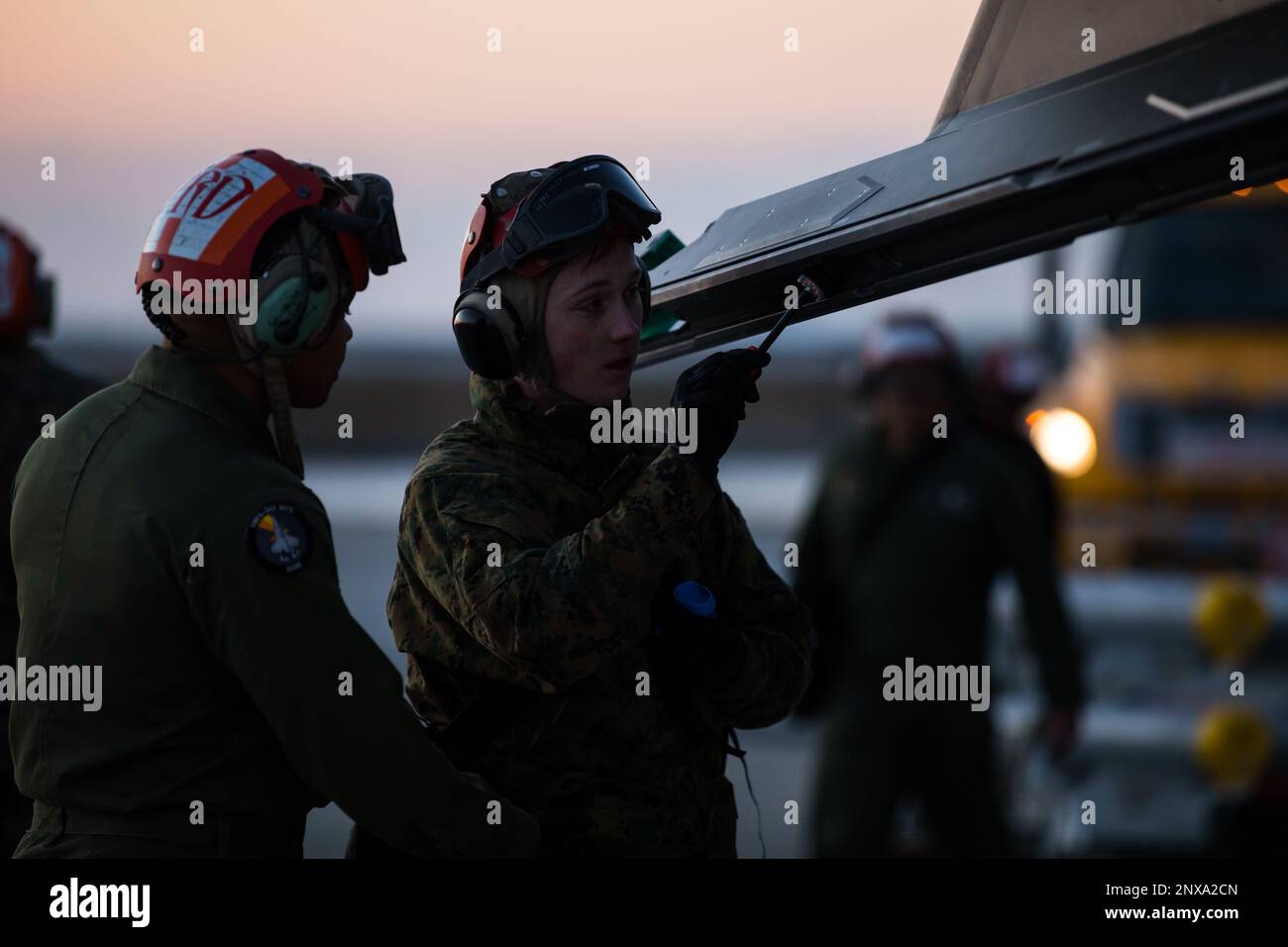 U.S. Marine Corps Lance Cpl. Gabriel Pettis, an aircraft ordnance ...