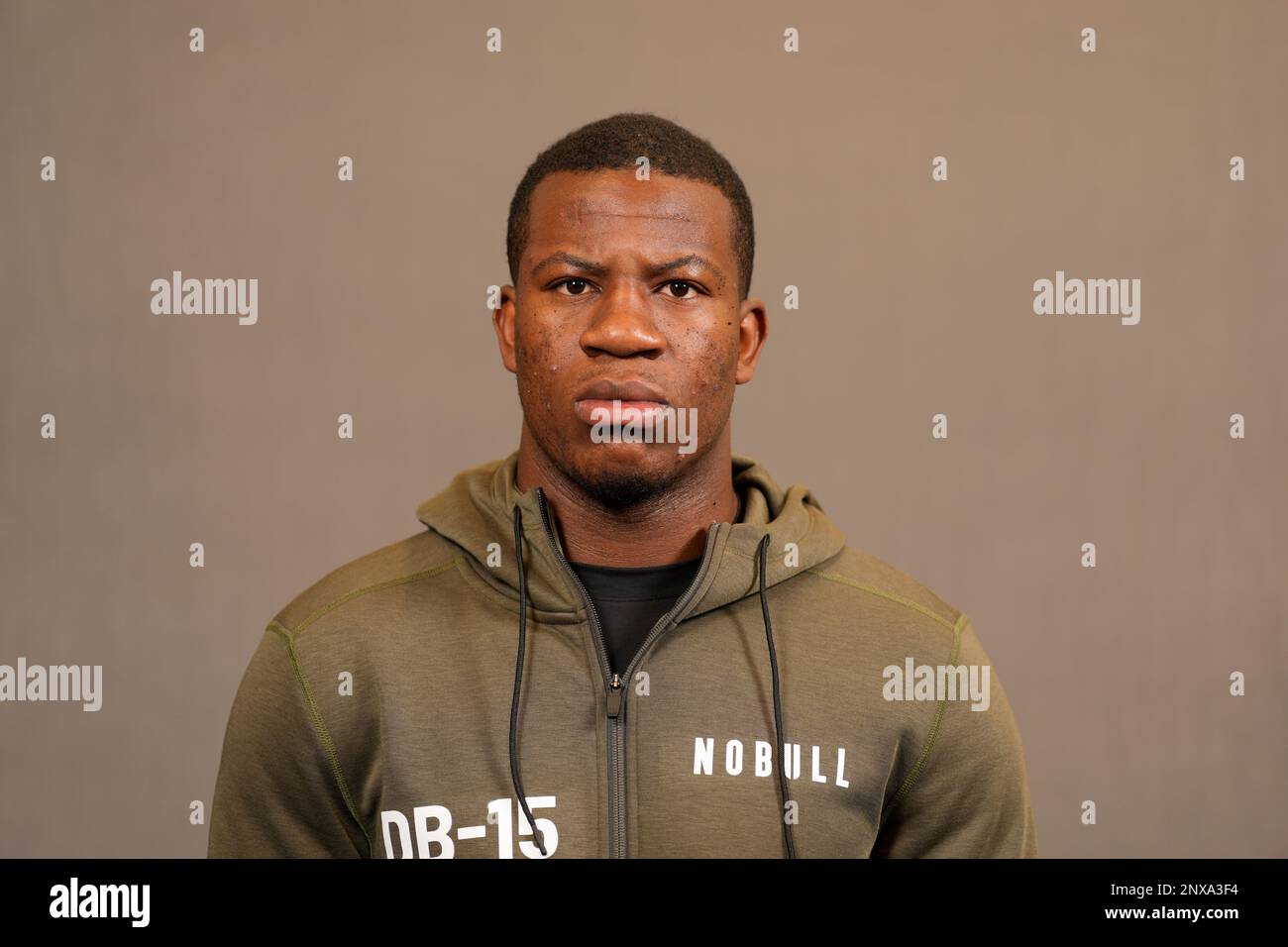Virginia defensive back AJ Johnson poses for a portrait at the NFL ...