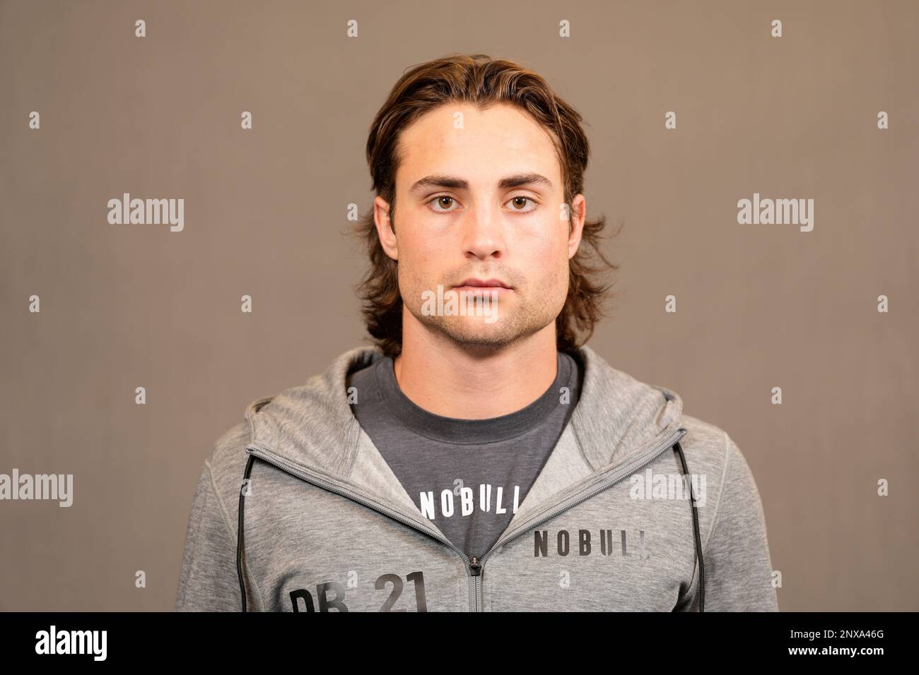 Iowa defensive back Riley Moss poses for a portrait at the NFL football ...