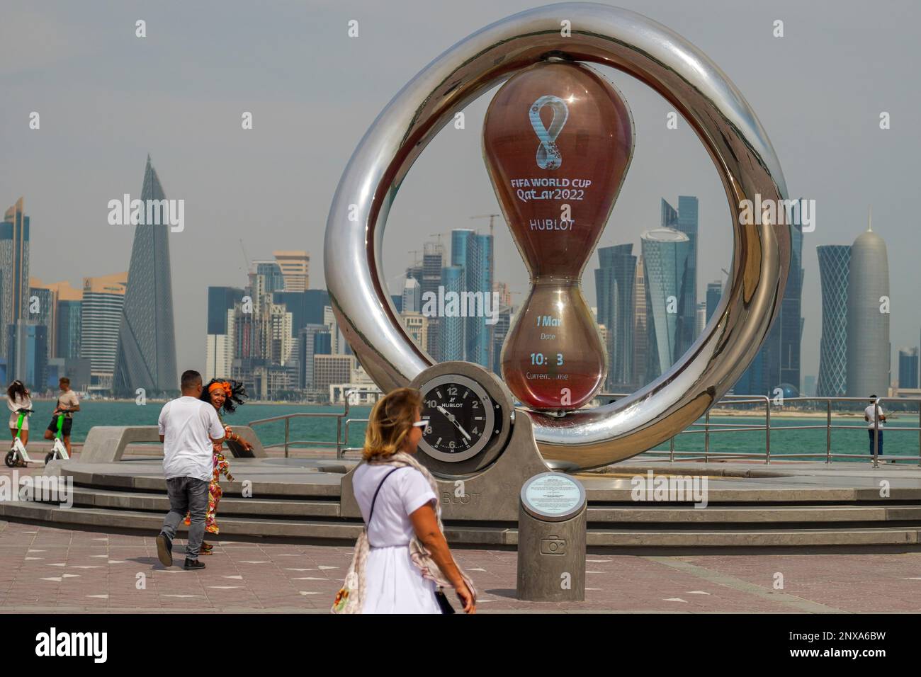 The FIFA World Cup Qatar 2022 clock at Doha's corniche, two months ...