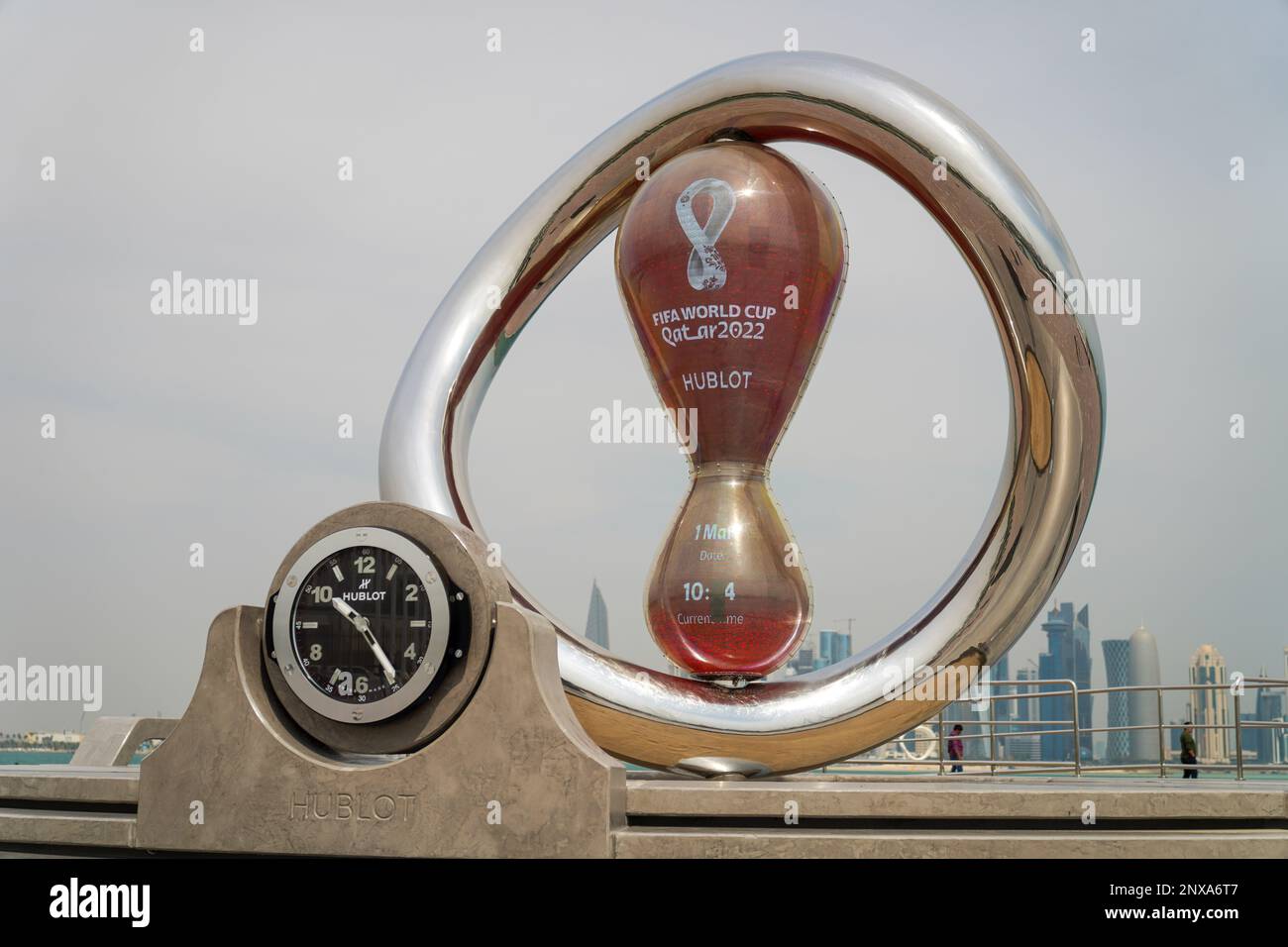 The FIFA World Cup Qatar 2022 clock at Doha's corniche, two months ...