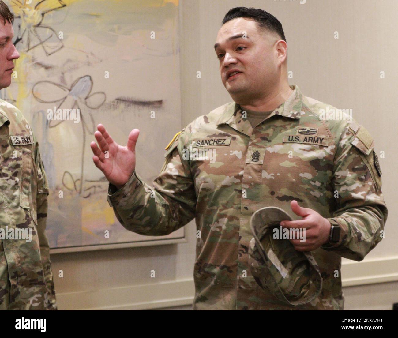 Command Sgt. Maj. Jose Sanchez, the command sergeant major of the 198th ...