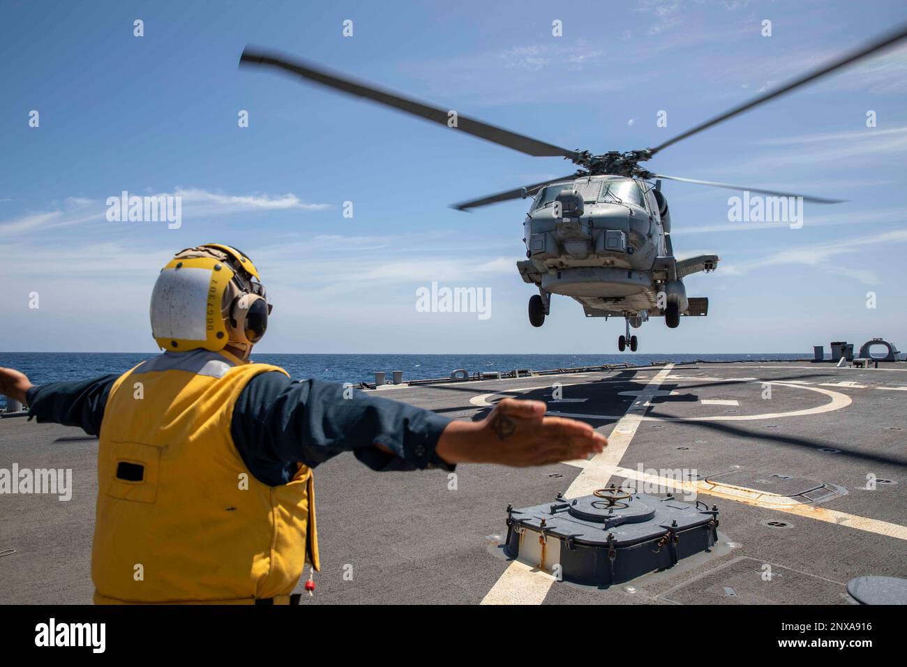 230218-N-SN516-1078 SOUTH CHINA SEA (Feb. 18, 2023) U.S. Navy Boatswain ...