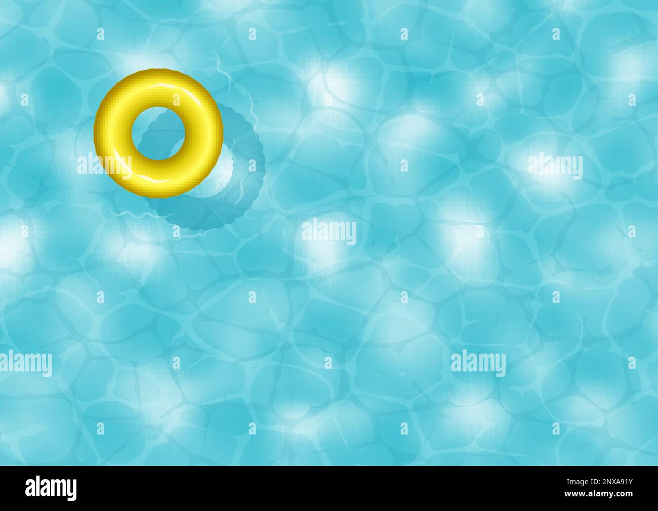 Swimming pool background with yellow rubber ring floating Stock Vector ...