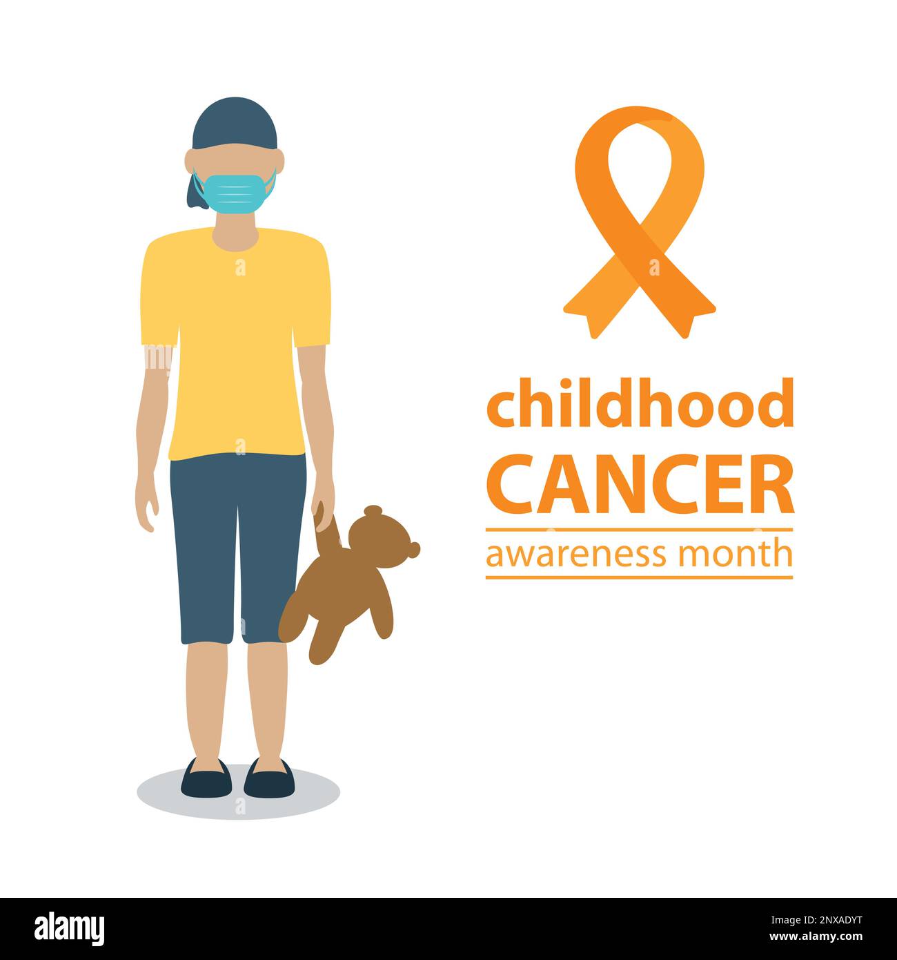 childhood cancer awareness month sick litte boy with teddy bear Stock ...