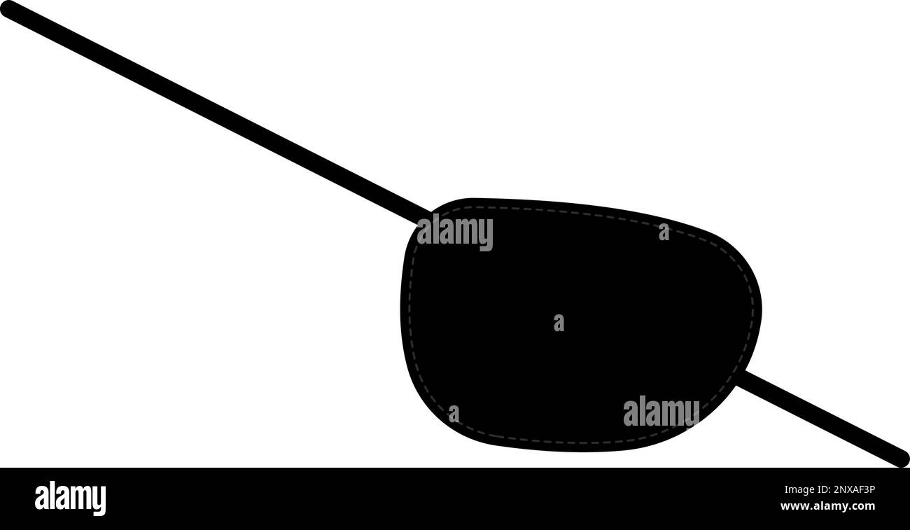 Pirate eye patch blindfold mask black silhouette vector illustration ...