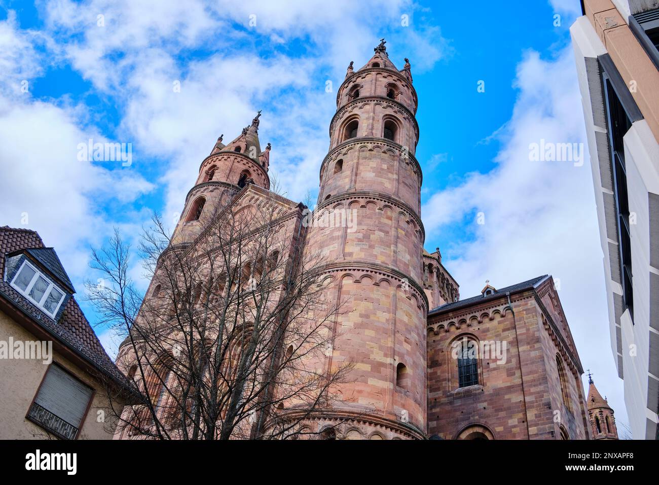 The Imperial Cathedral of St. Peter in the city of Worms, Rhineland ...