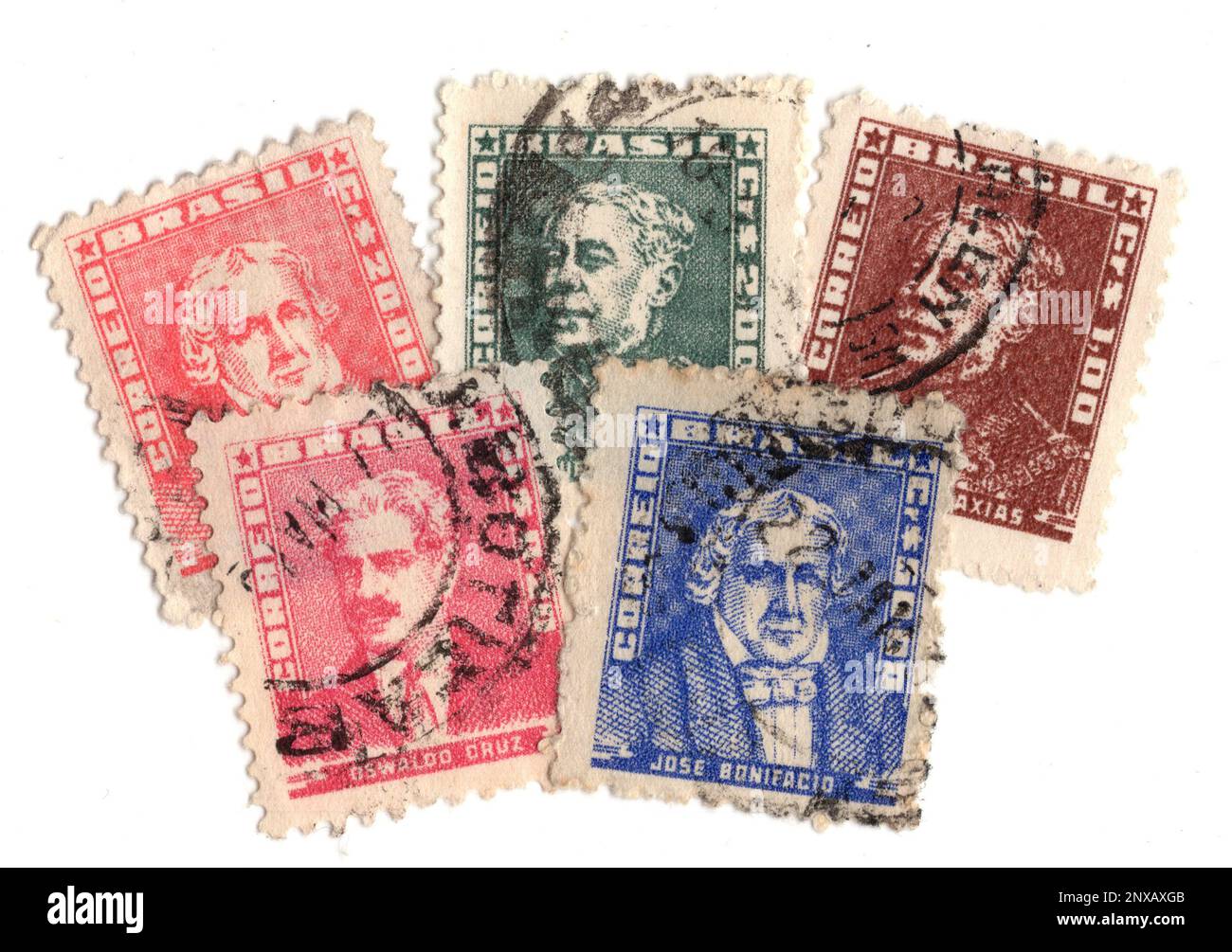 Vintage postage stamps from Brazil isolated on a white background Stock ...