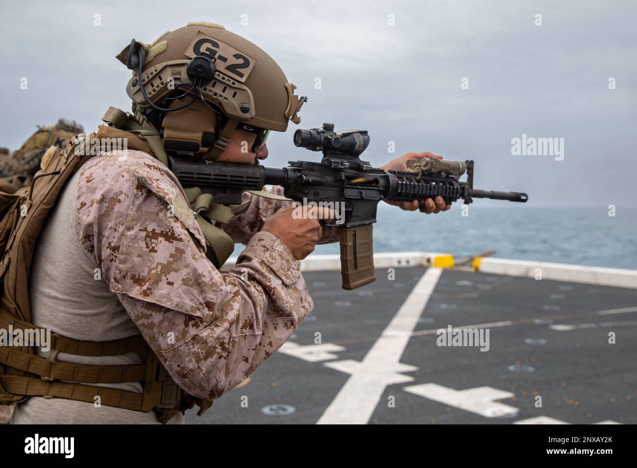 SOUTH CHINA SEA (Jan. 5, 2023) – A U.S. Marine with Maritime Raid Force, 13th Marine ...