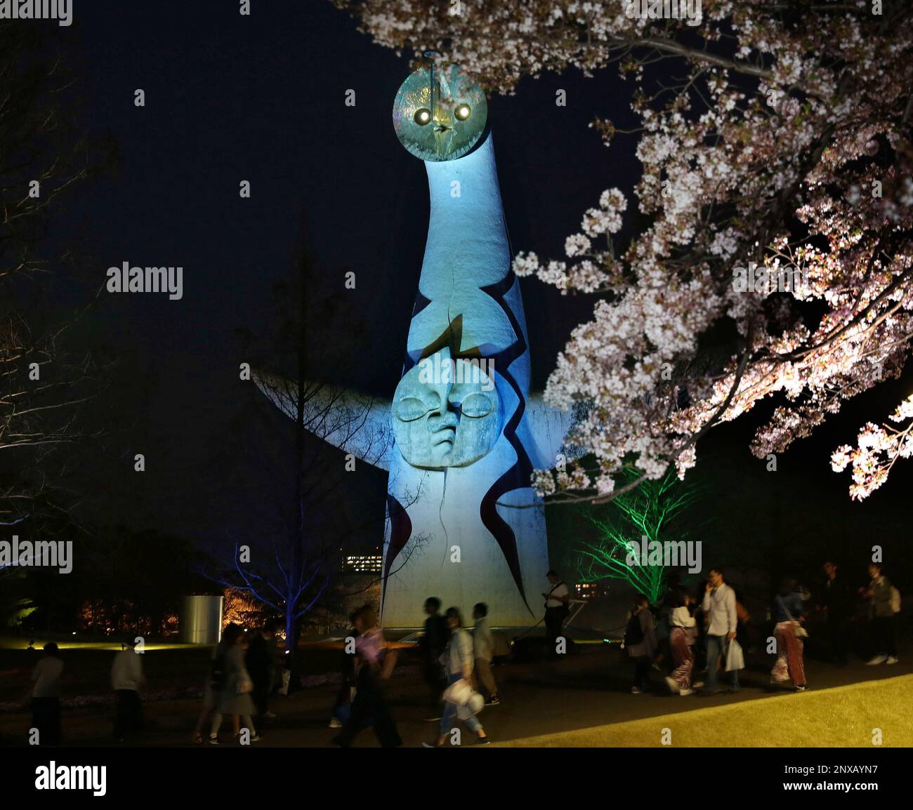 Tokyo Tower is lighted up by blew color due to the edification of World ...