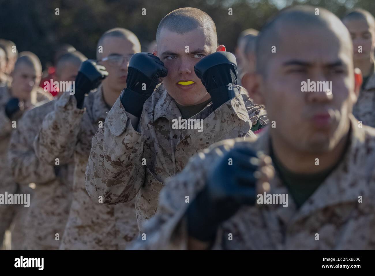 U.S. Marine Corps recruits with Charlie Company, 1st Recruit Training ...