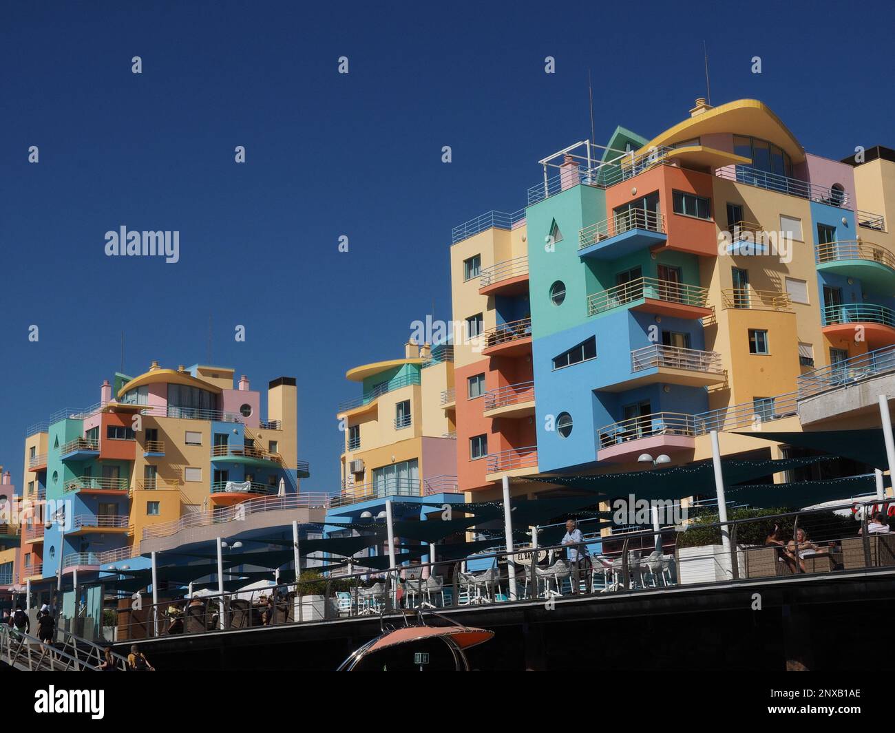 Marina harbor of Albufeira at the Algarve coast of Portugal Stock Photo ...