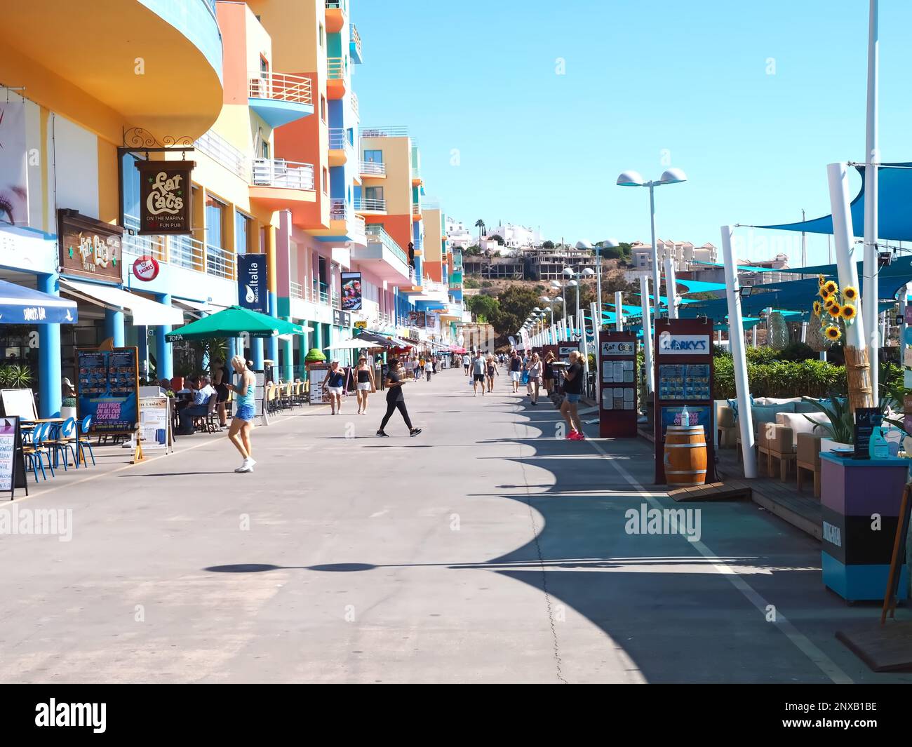 Marina harbor of Albufeira at the Algarve coast of Portugal Stock Photo ...