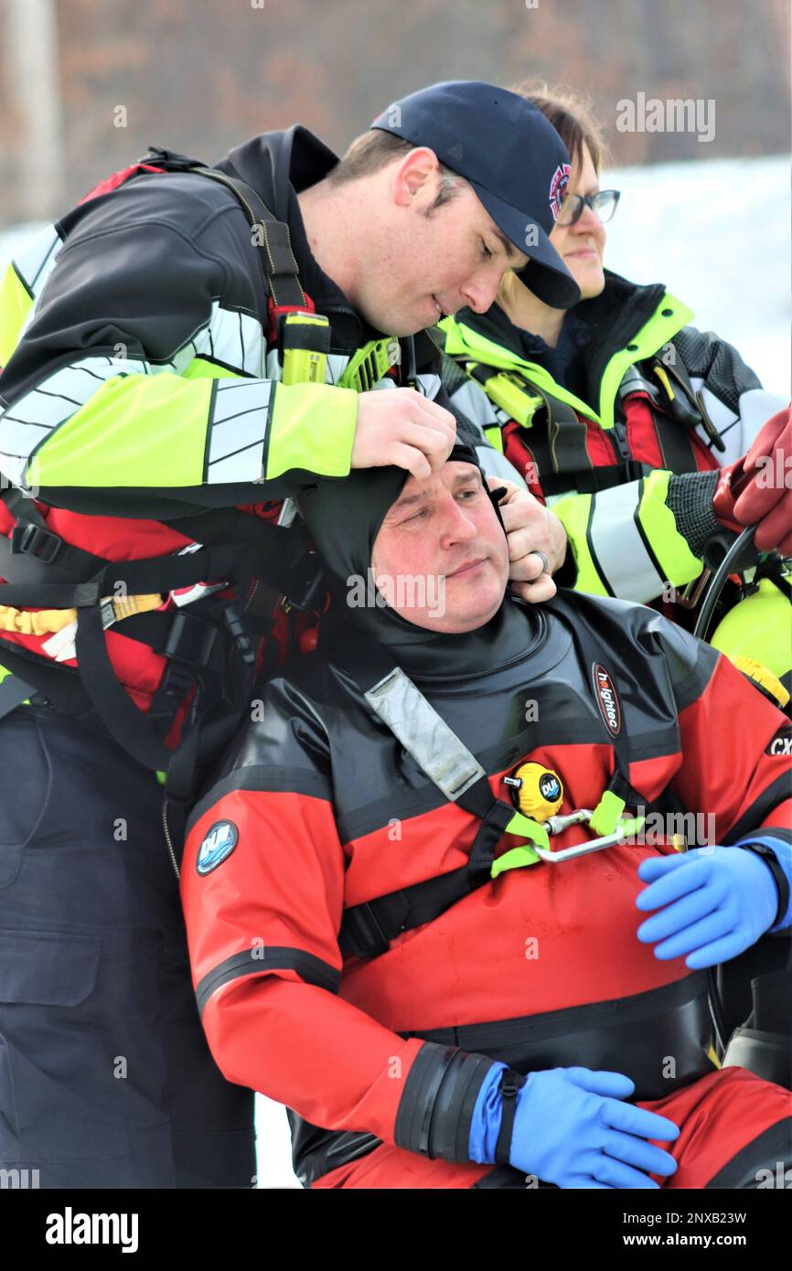 Firefighters with the Directorate of Emergency Services Fire Department ...
