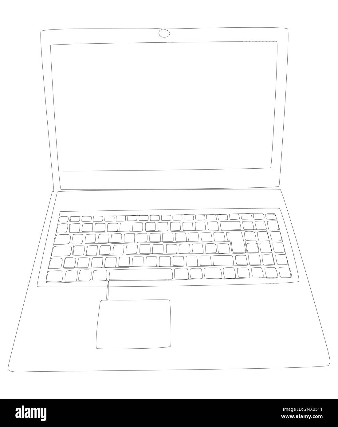 One Continuous Line Of Laptop Thin Line Illustration Vector Concept Contour Drawing Creative