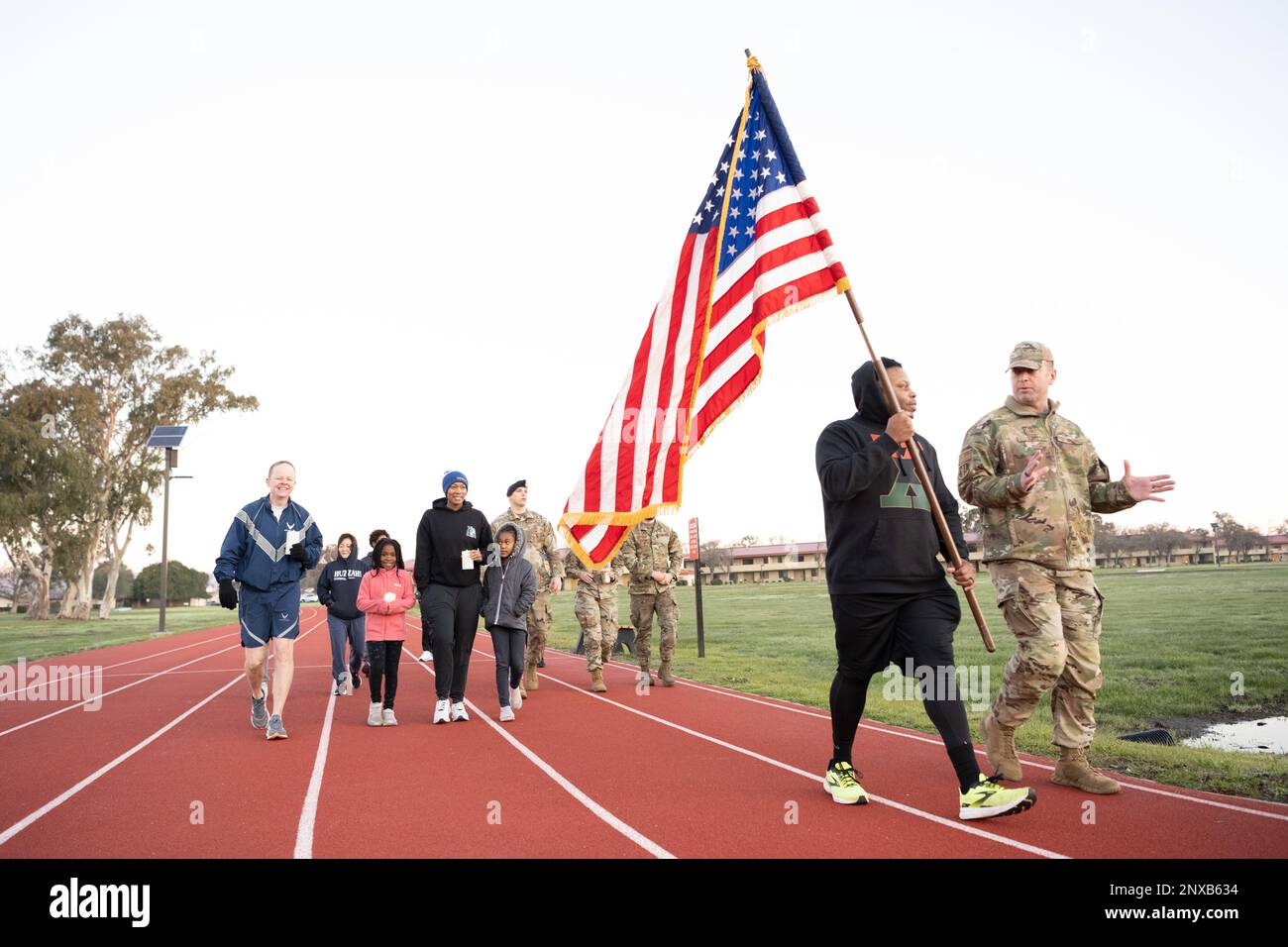 U.S. Air Force Col. Derek Salmi, left, 60th Air Mobility Wing commander ...