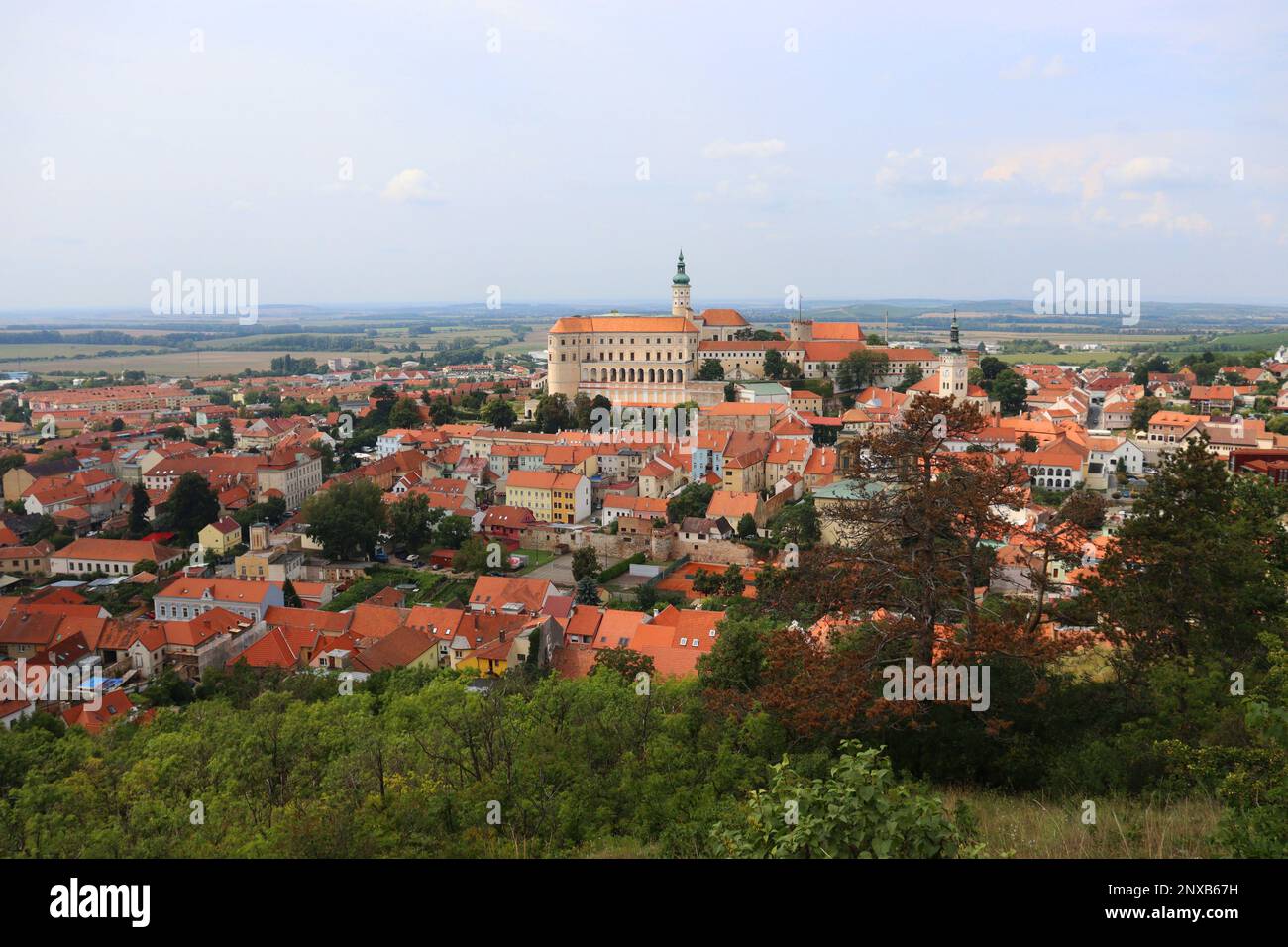 The beautiful historic town of Mikulov in Moravia in the Czech Republic ...