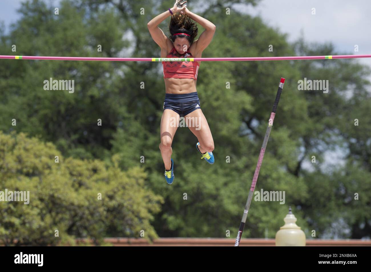 March 31, 2018: Jenn Suhr #121 with team adidas competes in the Women's ...
