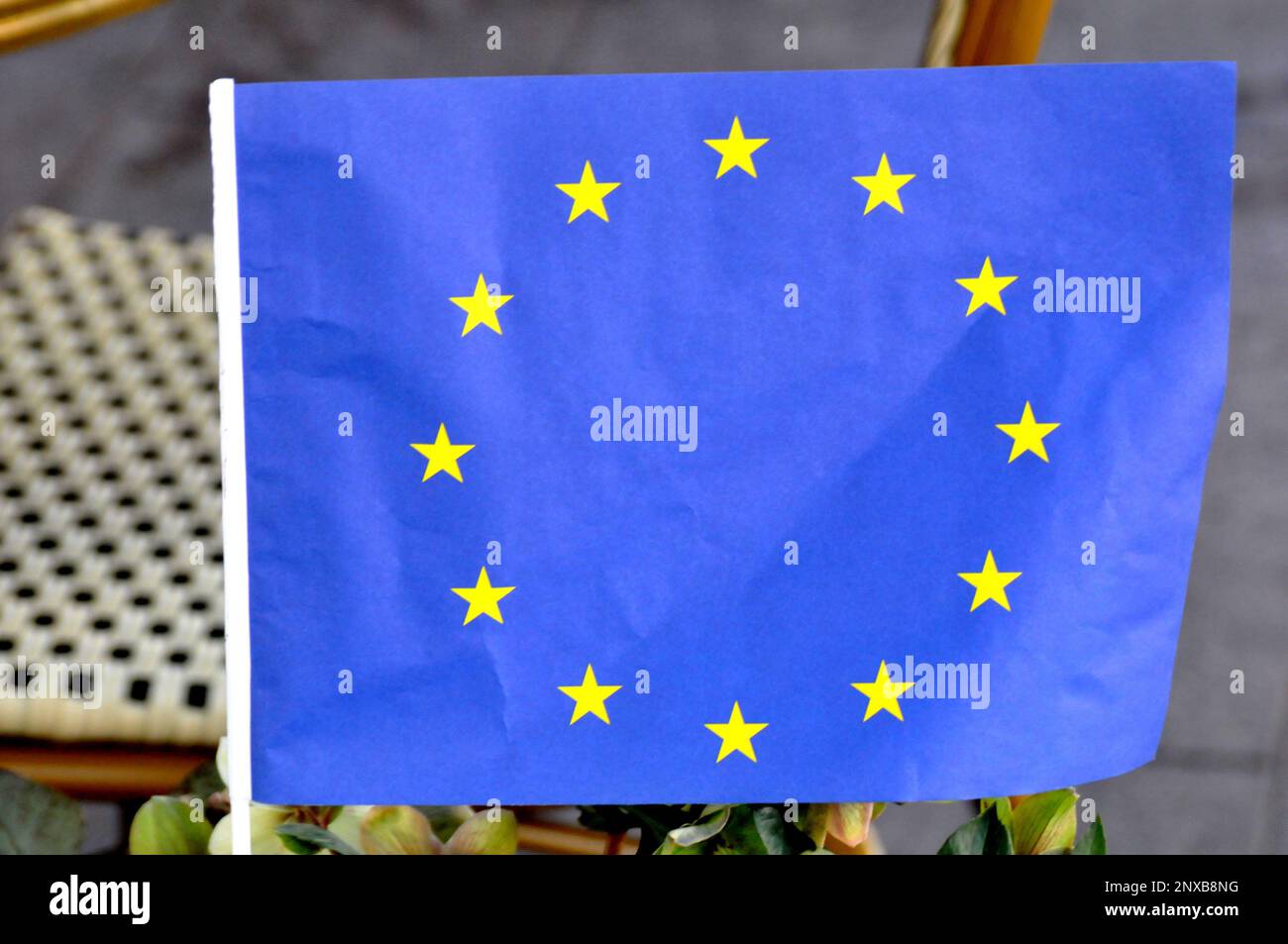 Copenhagen /Denmark/01 March 2023/Europe4an union flag blue and yellow ...