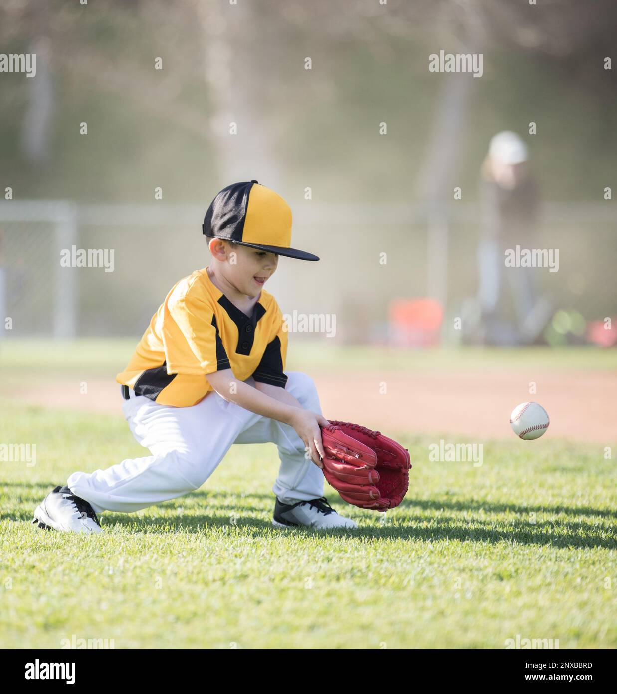 Boy playing baseball, California, USA Stock Photo - Alamy