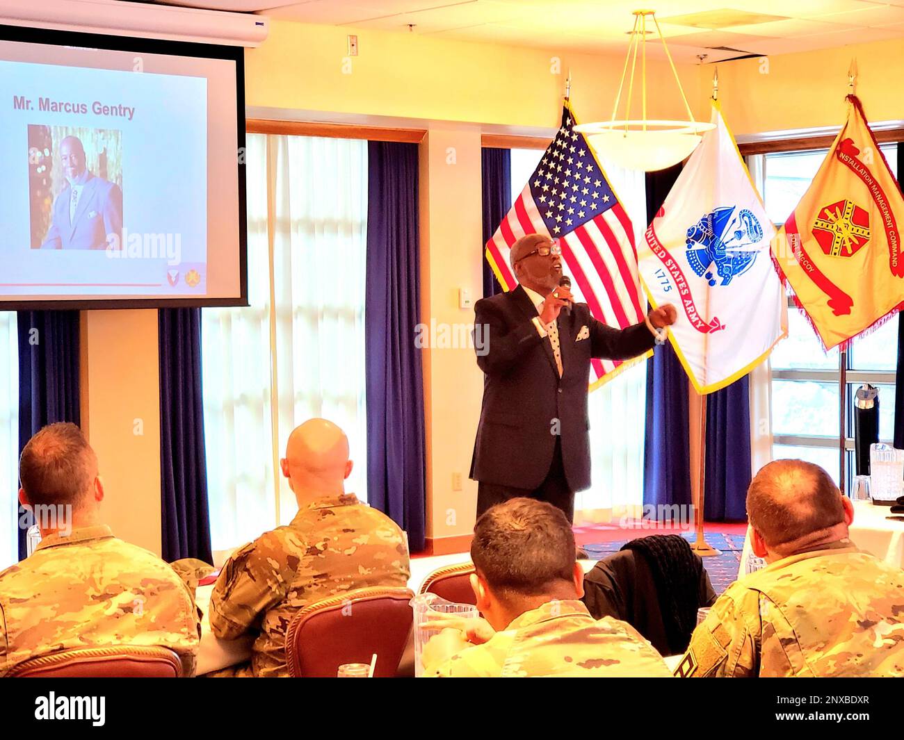 Guest speaker Marcus Gentry gives his presentation about Martin Luther ...