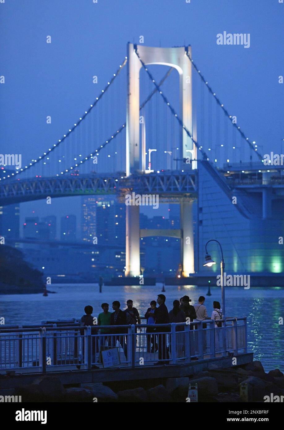 This photo is the seashore at Odaiba district in Minato Ward, Tokyo on ...