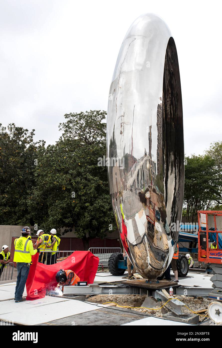 In this Monday, March 26, 2018, photo, "Cloud Column," a 30-foot-high ...