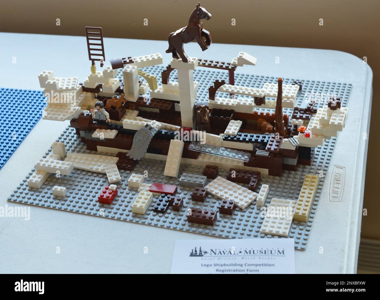 LEGO ship models of varying sizes and complexity are on display during ...