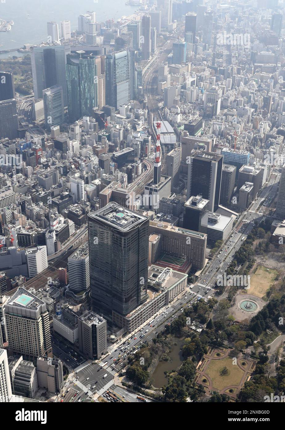 An aerial photo shows Tokyo Midtown Hibiya, developed by Mitsui Fudosan ...
