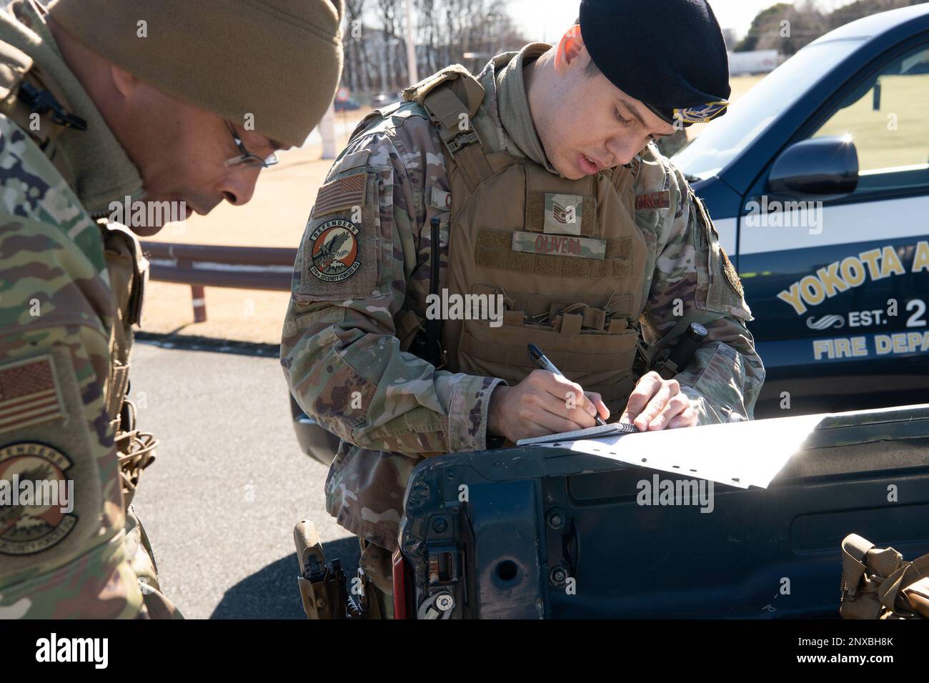 (Left to right) Master Sgt. Joseph Blake and Tech. Sgt. Jose Olivera ...