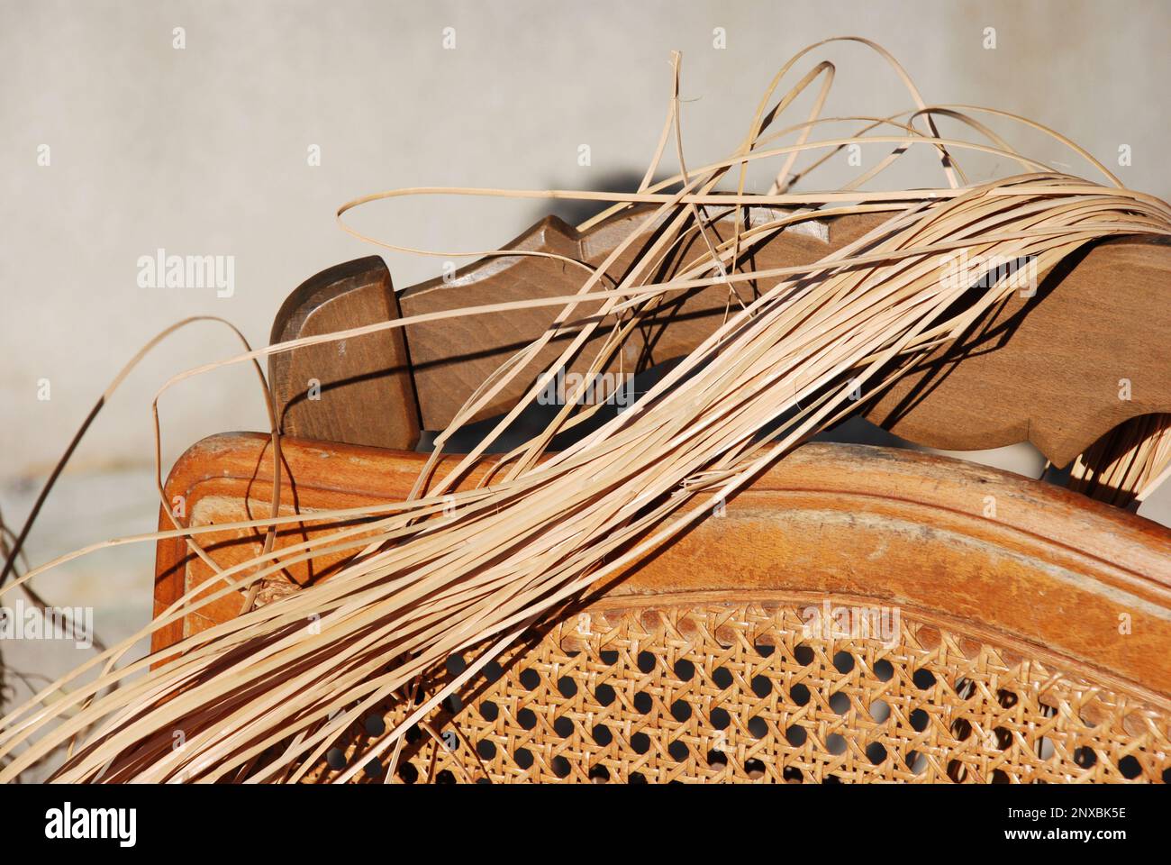 Hand-woven rattan chair, detail from the market Stock Photo - Alamy