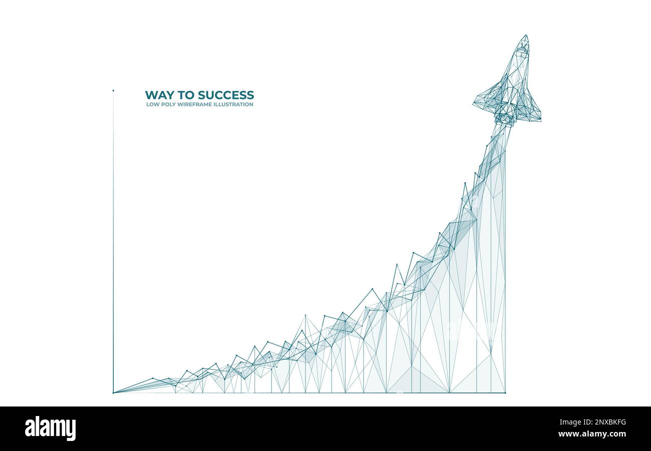 Rocket on Growth chart. Fast growth concept. Digital technology vector ...